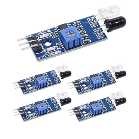 Weideer 5pcs Ir Infrared Obstacle Avoidance Sensor Module Reflective Photoelectric