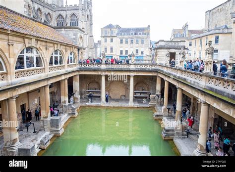 Roman Baths City Of Bath Somerset In England Used For Public Bathing