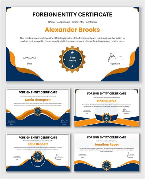 Foreign Entity Certificate Powerpoint And Canva Template