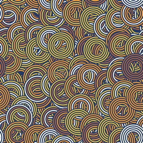 Seamless Concentric Circle In Retro Colors Surface Pattern Design For Print Stock Illustration