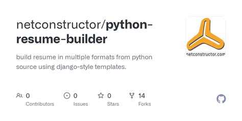GitHub Netconstructor Python Resume Builder Build Resume In Multiple Formats From Python