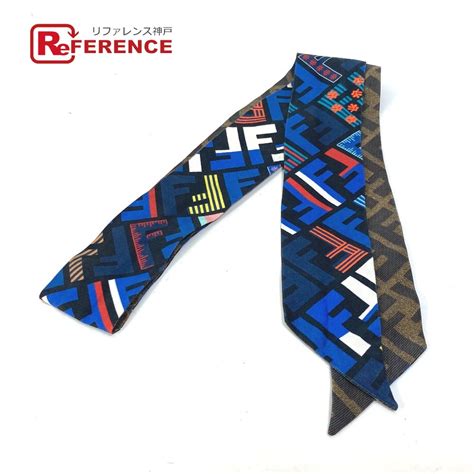 【楽天市場】fendi フェンディ Fxt001 ズッカ ラッピー バンドースカーフ スカーフ シルク レディース マルチカラー 【中古