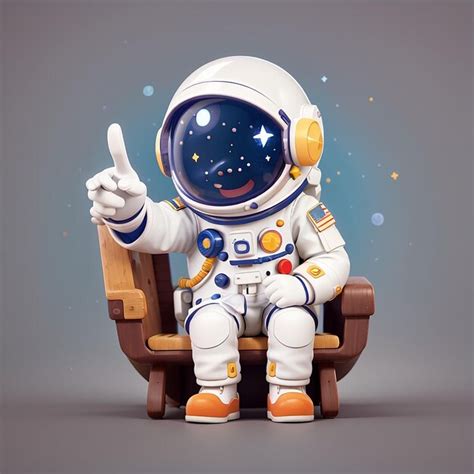 Premium Photo Cute Astronaut Pointing Star With Baby Astronaut On