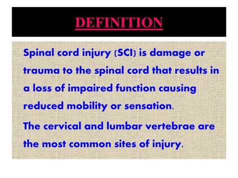 Spinal Cord Injury Ppt Pptx Death Injury Or Military Conflict
