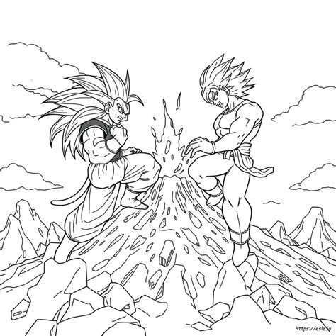 Coloriages Gogeta Contre Broly