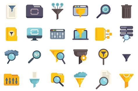 premium vector filter search icons set flat vector filter interface