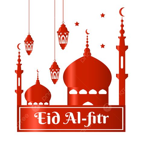 Eid Al Fitr 빨간색 램프 Png 디자인과 다채로운 모스크 라마단 축하 휴일 Png 일러스트 및 벡터 에 대한