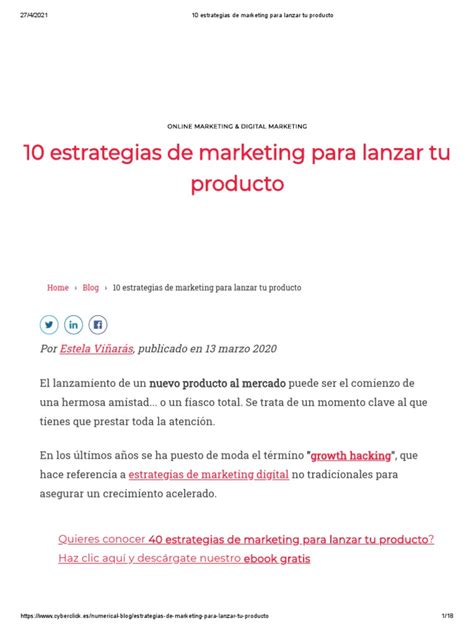 10 Estrategias De Marketing Para Lanzar Tu Producto Pdf Marketing