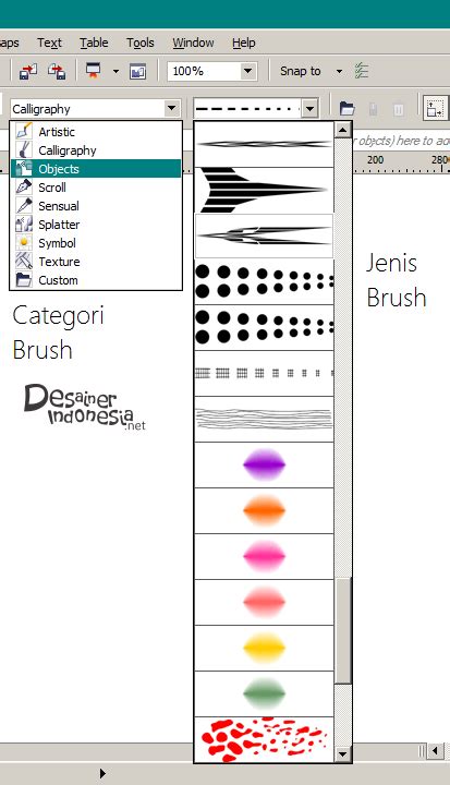 Cara Menggunakan Brush Tool Pada Coreldraw Corel Draw Tutorial Indonesia