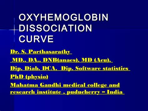 Oxygen Dissociation Curve Ppt