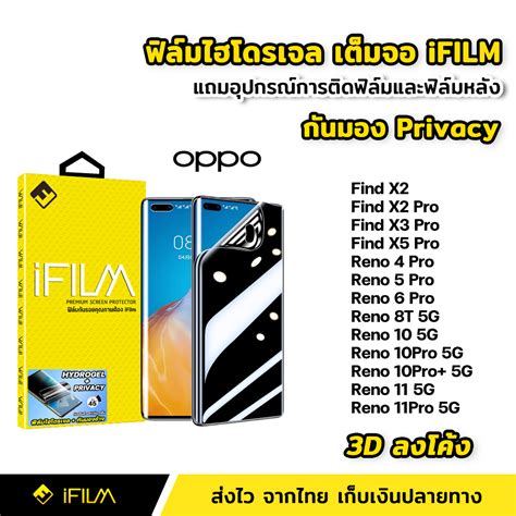 Ifilm ฟิล์มกันมอง ไฮโดรเจล Oppo Reno8t Reno10 Pro Plus Reno11 5g Find
