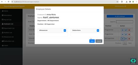 Employee Payroll Management System Project In Php And Mysql