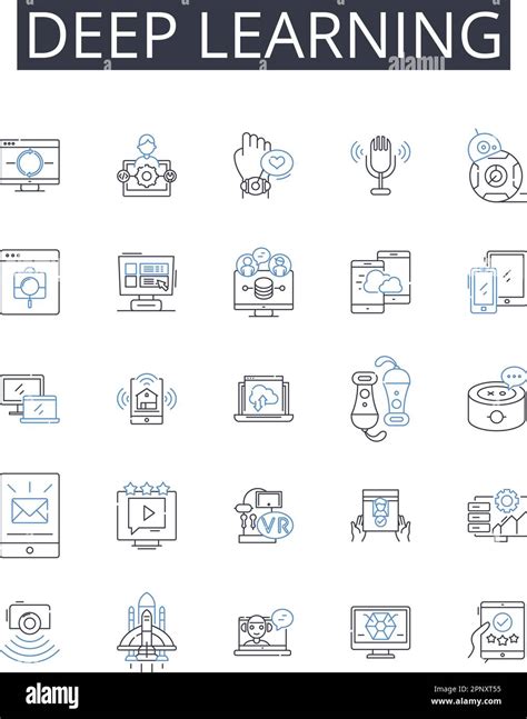 Deep Learning Line Icons Collection Artificial Intelligence Machine Learning Data Science