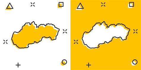 Ícone de mapa da eslováquia de desenho vetorial em estilo cômico eslováquia ilustração de sinal