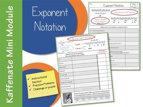 Exponent Notation Mini Module Teaching Resources