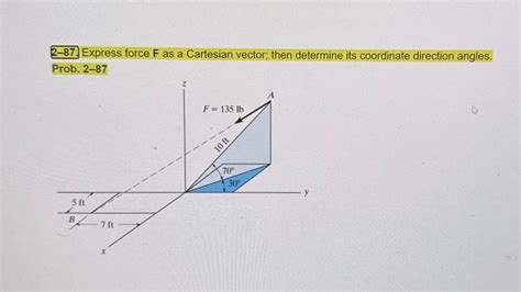 Solved 2 87 Express Force F As A Cartesian Vector Then