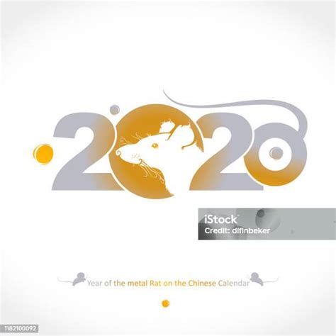 중국 달력에 쥐 2020의 해 2020년에 대한 스톡 벡터 아트 및 기타 이미지 2020년 금 금속 금속 Istock