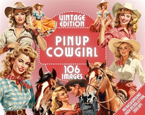 Cowgirl Clipart Bundle Png Watercolor Cowgirls Png Hat Clipart