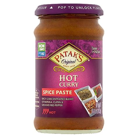 Pataks Original Hot Curry Spice Paste 10 Oz