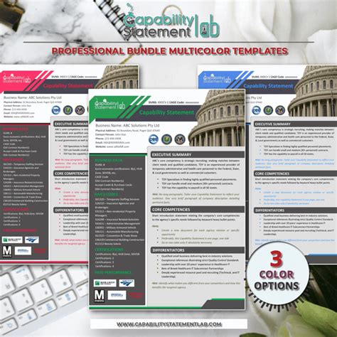 Template For Capability Statement Capability Statement Lab