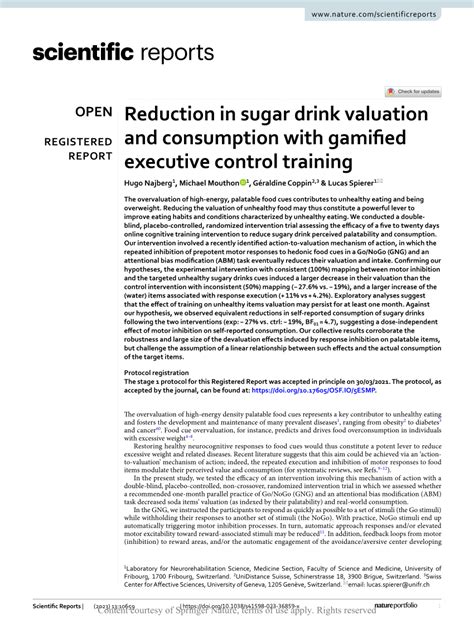 Pdf Reduction In Sugar Drink Valuation And Consumption With Gamified