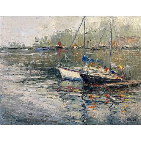 Купить картину Дождливая гавань в Москве от художника Полюдова Евгения