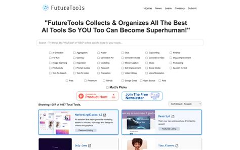 Future Tools Find The Exact AI Tool For Your Needs FutureTools