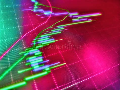 Closeup Financial Chart With Candlestick Graph In Stock Market Stock