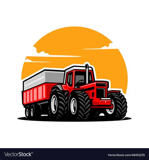 Agriculture Farming Tractor Royalty Free Vector Image