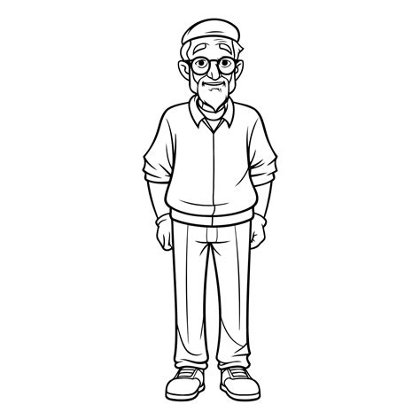 Premium Vector Old Man With Glasses And Casual Clothes Over White