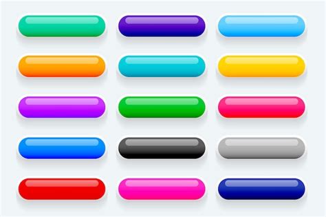 Free Vector Set Of Empty Web Push Button Element Icon Design