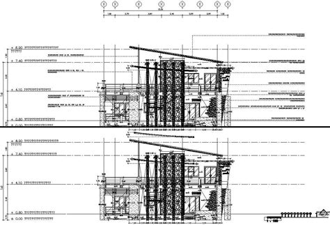 Side Elevation Of Two Storey House In Detail Autocad Drawing Dwg File Cad File Cadbull