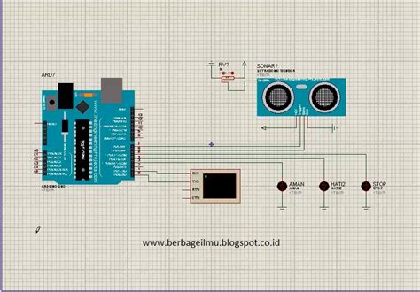 simulasi parkir dengan sensor ultrasonik dan led di proteus berbage ilmu tutorial arduino