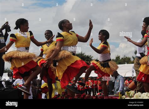 KAMPALA UGANDA Female Traditonal Dancers Of The Uganda Police Force