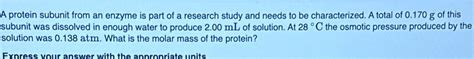solved a protein subunit from an enzyme is part of a
