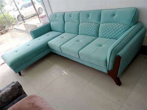 6 Seater Fabric Designer L Shape Sofa Set With Lounger At Rs 40500 Set In Ahmedabad