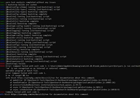 Getting Error While Bootstrapping Opensearch Dashboard In Windows