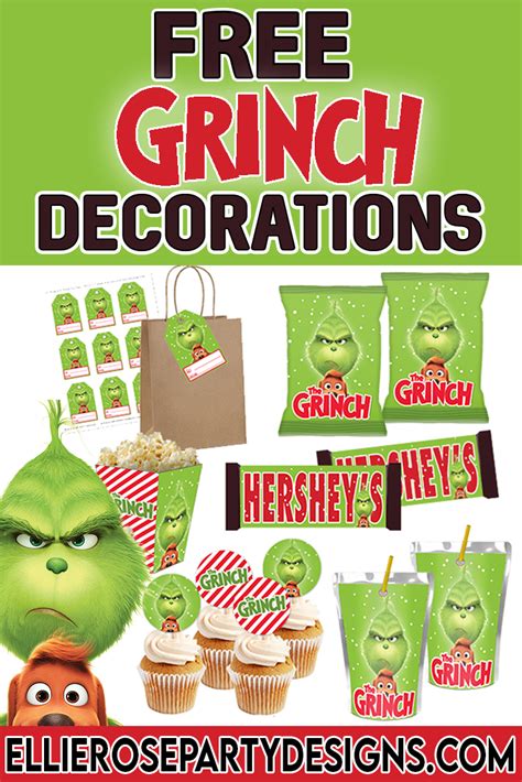 Printable Grinch Christmas Decorations Rossy Printable
