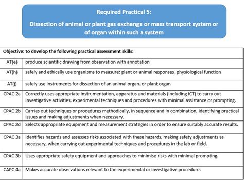 Aqa A Level Biology Required Practical 5 Dissection Teaching Resources
