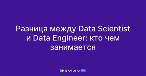 Разница между Data Scientist и Data Engineer кто чем занимается