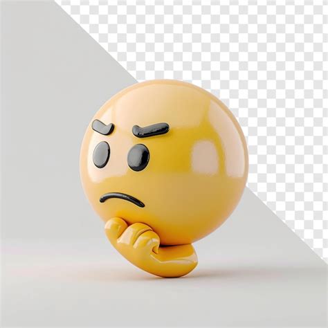 Emoji De Pensamiento Con Fondo Transparente Neutro Archivo PSD Premium