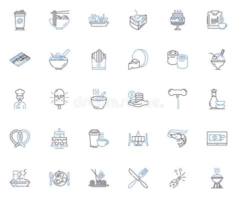 Eatery Line Icons Collection Restaurant Cafe Bistro Diner Tavern