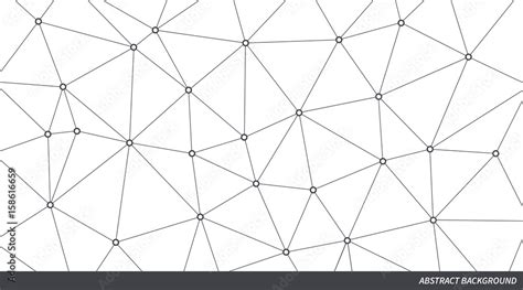 Abstract Vector Triangle Background Gray And White Poly Network Pattern Lines And Circles
