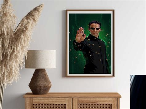 Neo The Matrix Matrix Binary Code Matrix Ai Generated Art Etsy