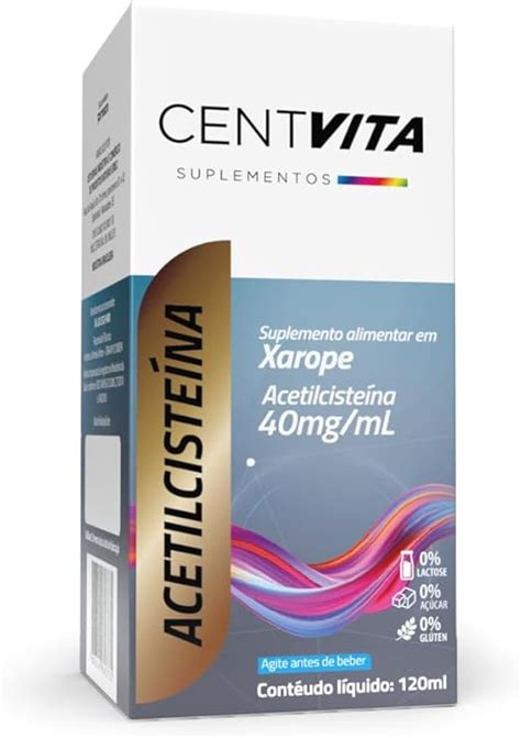 Suplemento Alimentar Centvita Acetilcisteína mg mL mL Amazon br