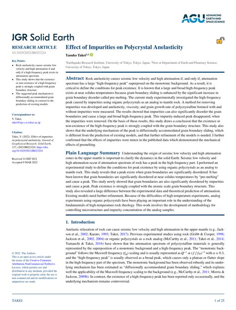 Pdf Effect Of Impurities On Polycrystal Anelasticity