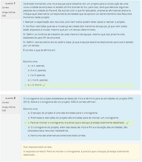 Prova Fundamentos Do Gerenciamento De Projetos PMI Unicesumar