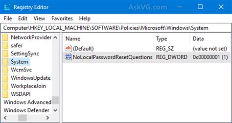 Tip Disable Security Questions Requirement For Local User Accounts In Windows 10 Askvg
