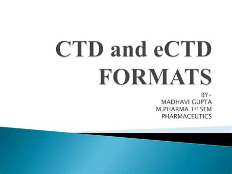 CTD And ECTD PPTX Desktop Publishing Computer Software And Applications