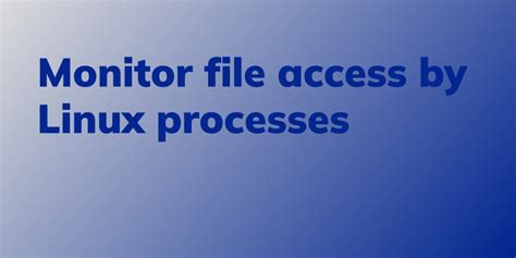 Monitor File Access By Linux Processes Linux Audit